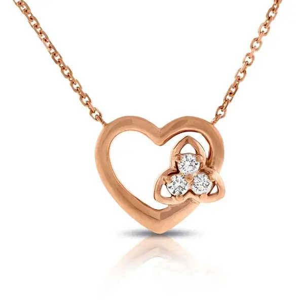 Benbridge Rose Gold Diamond Heart Necklace 14k, |psyx Rose Gold - Rg
