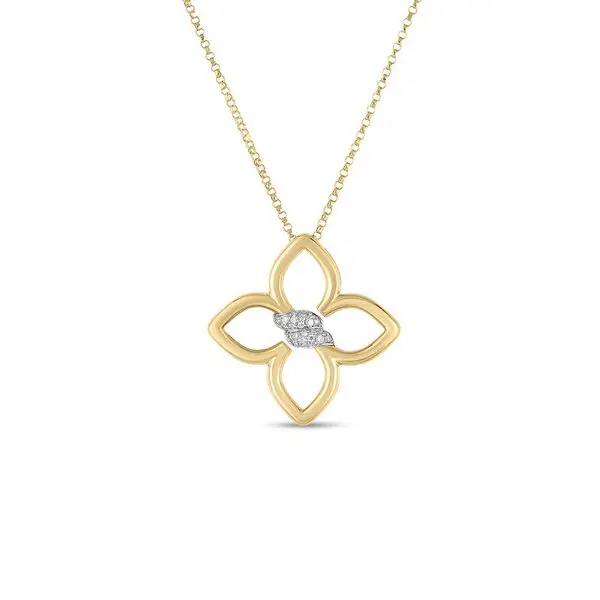Roberto Coin 18k Gold Cialoma Diamond Flower Necklace - Tt
