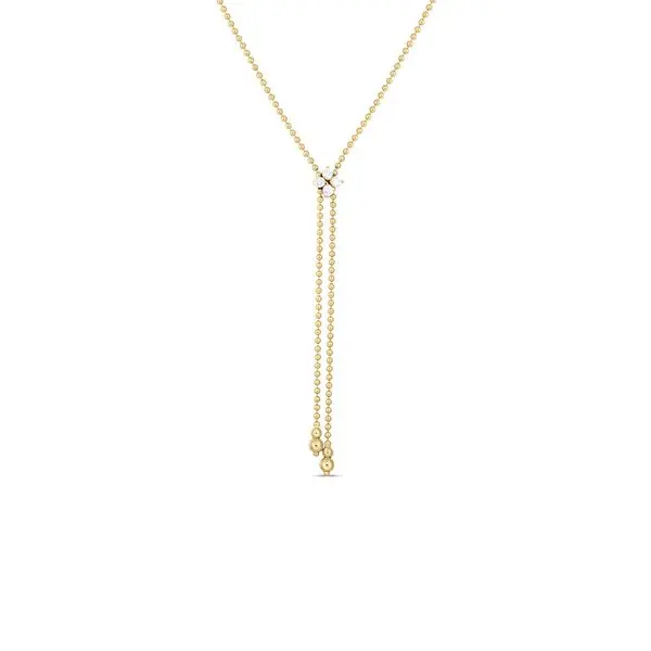 Roberto Coin Love In Verona Diamond Flower Lariat Necklace - Yg