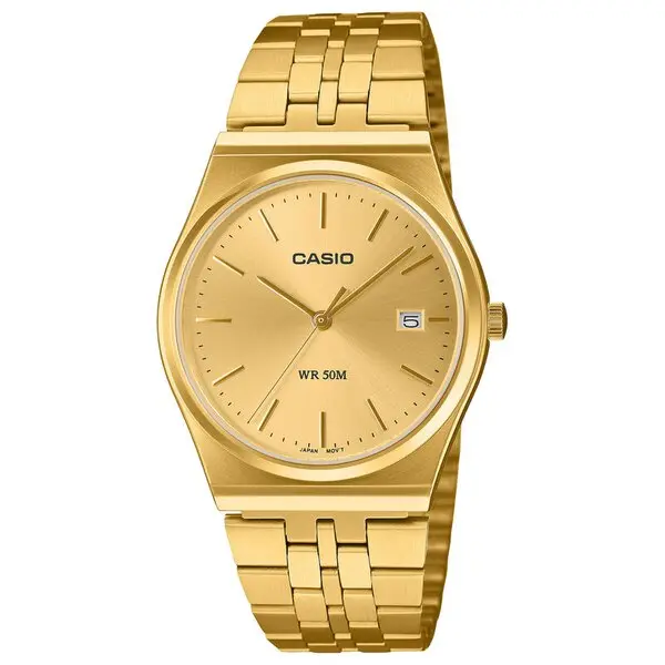 Benbridge Casio Vintage Gold Dial Watch, 35mm,|mtp-b145gc-9avcf - Stainless Steel