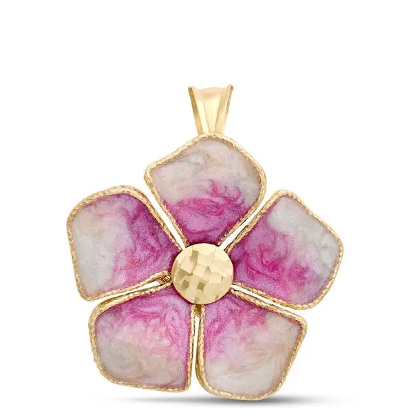 TOSCANO Floral Enamel Brooch, 14k Yellow Gold - Yg