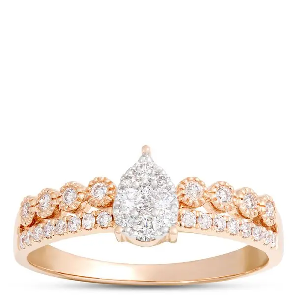 Benbridge Pear Shaped Cluster Diamond Ring, 14k Yellow Gold,|sjr6063r - Tt