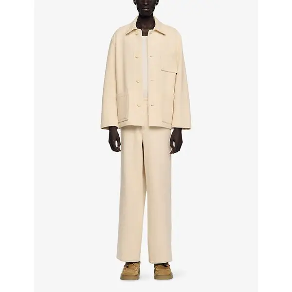 Sandro Side-pocket Cotton Worker Jacket - Ecru