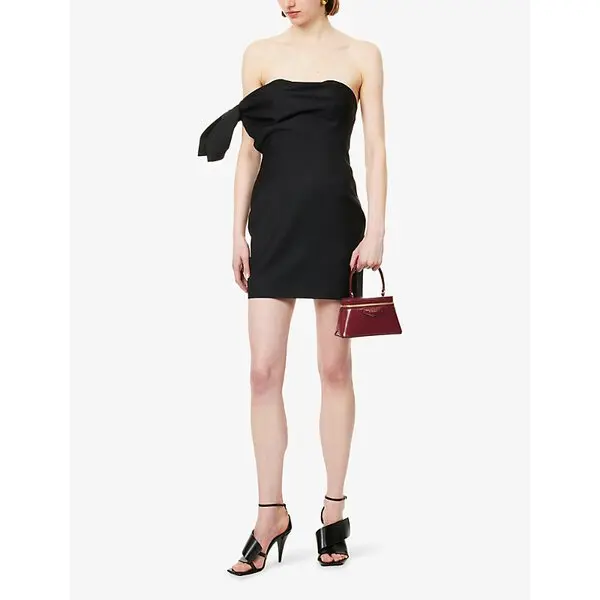 Givenchy Bow Bustier Wool-blend Mini Dress