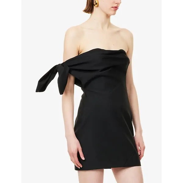 Givenchy Bow Bustier Wool-blend Mini Dress