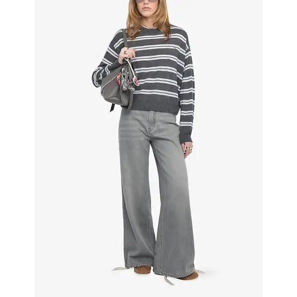 Zadig&Voltaire Striped Cashmere Jumper - Anthracite
