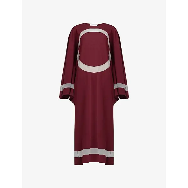 LEEM Circle-print Floaty-sleeve Woven Kaftan