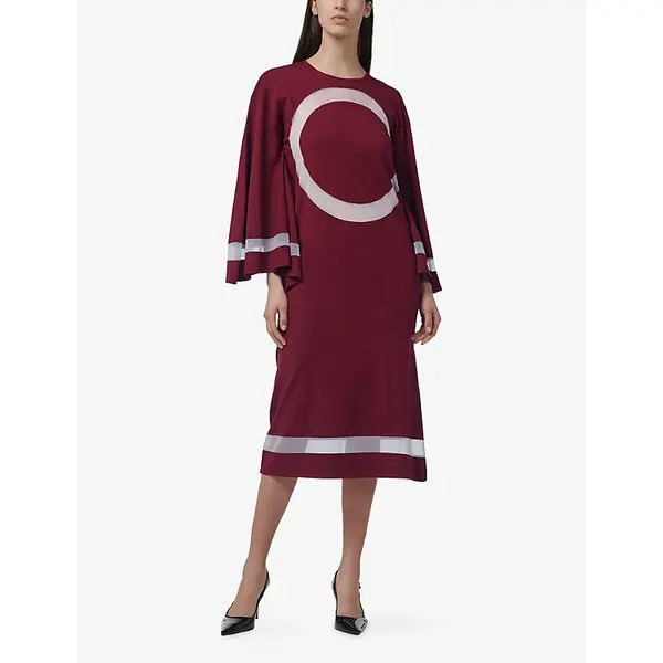 LEEM Circle-print Floaty-sleeve Woven Kaftan