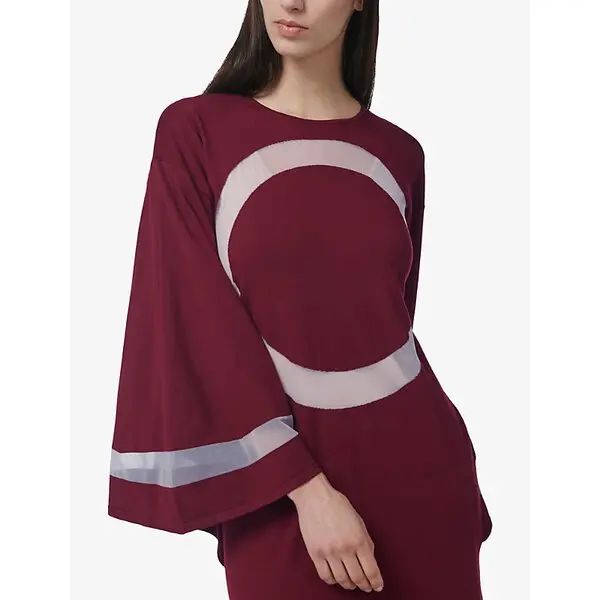 LEEM Circle-print Floaty-sleeve Woven Kaftan