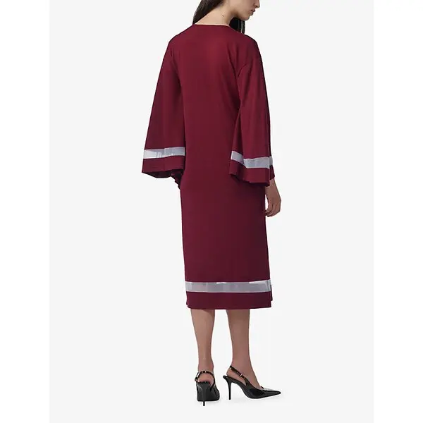 LEEM Circle-print Floaty-sleeve Woven Kaftan