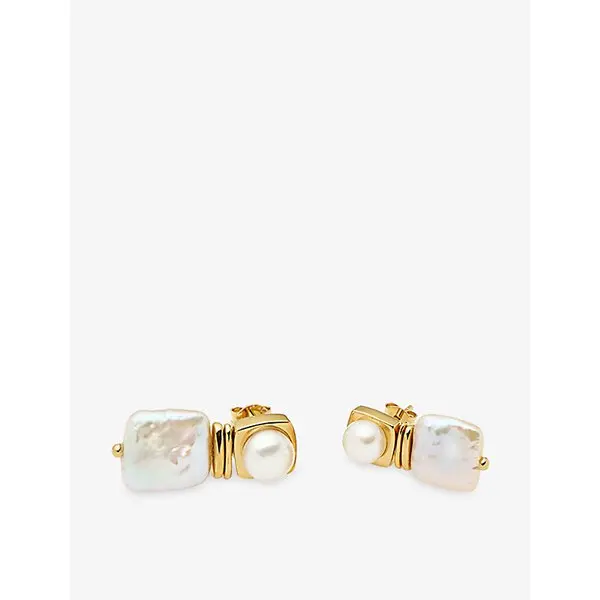 MISSOMA Square Pearl Drop Earrings