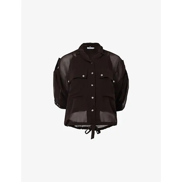 LEEM Military Button-down Woven Blouse