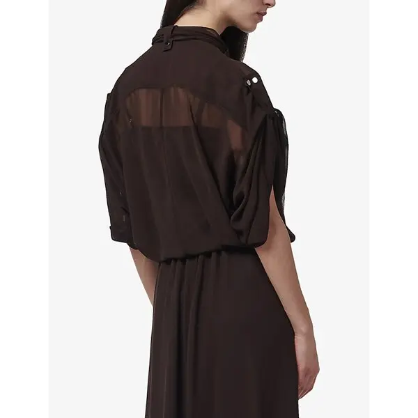 LEEM Military Button-down Woven Blouse