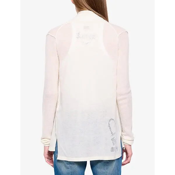 Zadig&Voltaire Robyn Rhinestone-embellished Cashmere Cardigan - Vanille