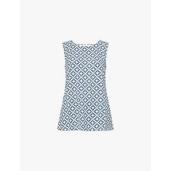 Max Mara Pelota Printed Peplum Woven Top
