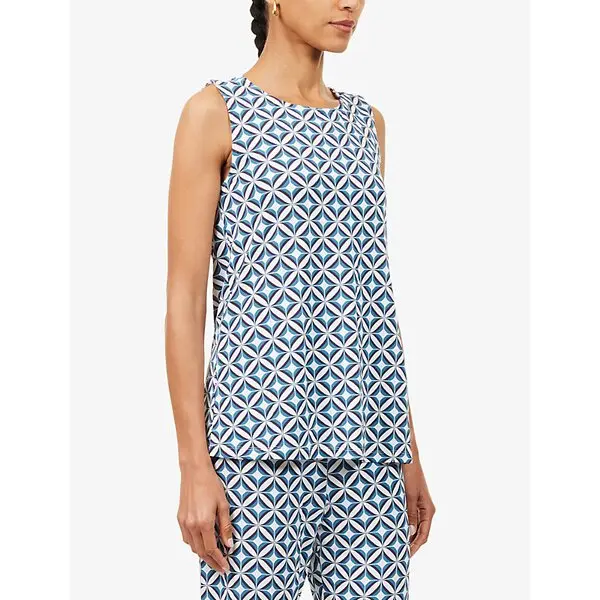 Max Mara Pelota Printed Peplum Woven Top