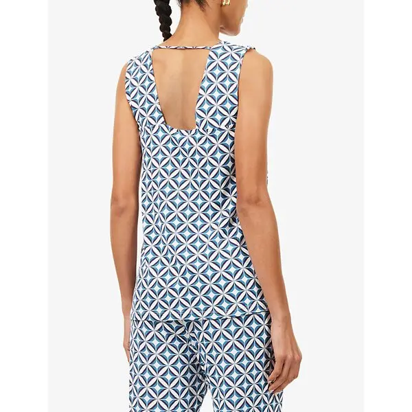 Max Mara Pelota Printed Peplum Woven Top