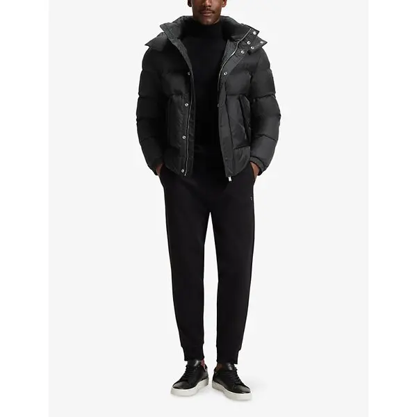 BOSS Micro-monogram Pattern Puffer Jacket