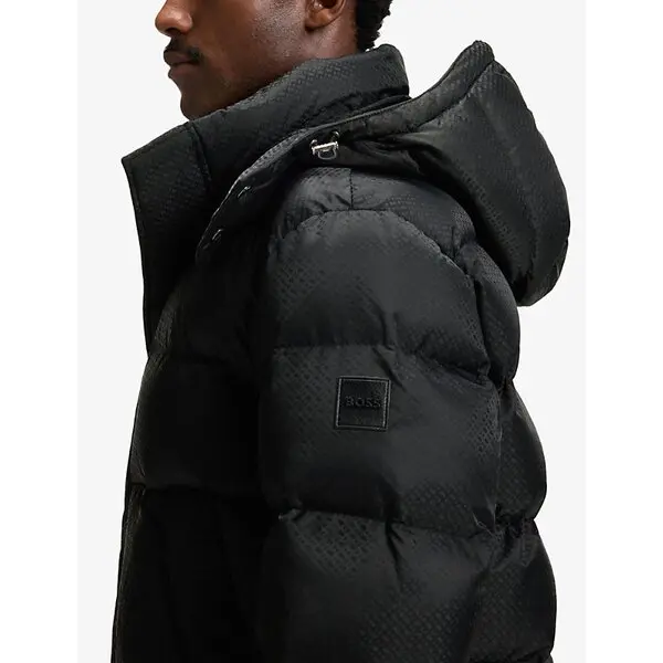 BOSS Micro-monogram Pattern Puffer Jacket
