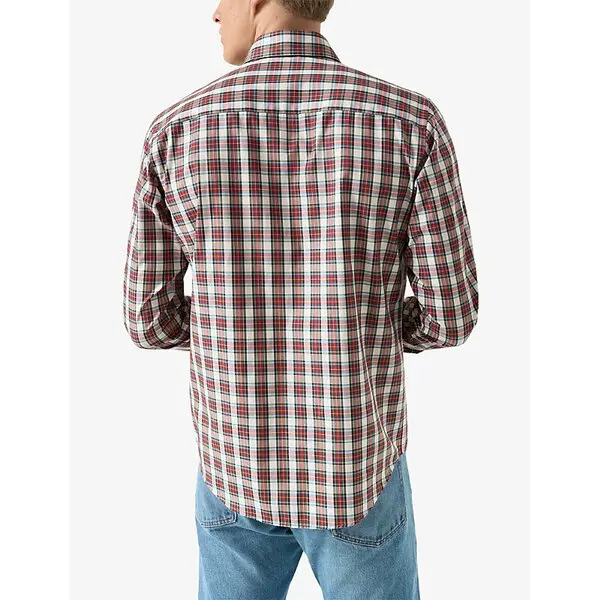 Eton Checked Casual-fit Cotton-twill Shirt - Red
