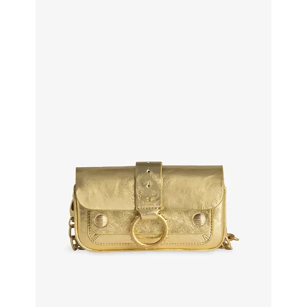 Zadig&Voltaire Branded Leather Wallet Bag - Gold