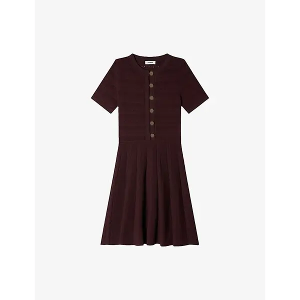 Sandro Slim-fit Knitted Mini Dress - Brown