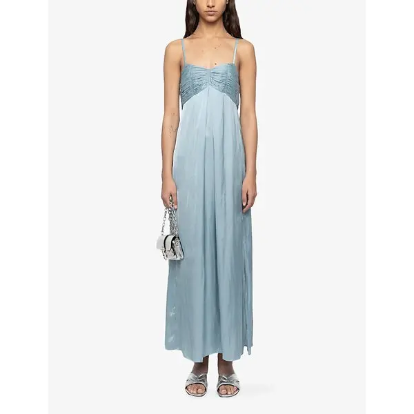 Zadig&Voltaire Satin V-neck Maxi Dress