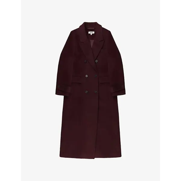 RO&ZO Peak-lapel Double-breasted Wool-blend Coat