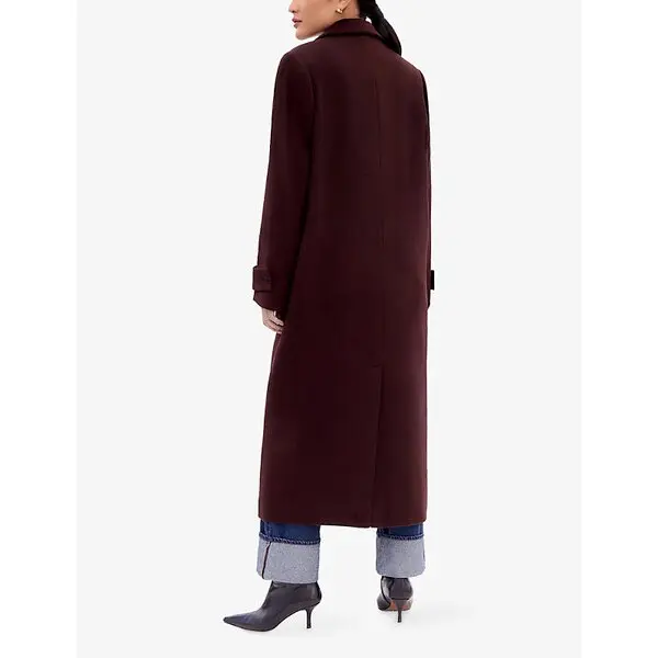 RO&ZO Peak-lapel Double-breasted Wool-blend Coat