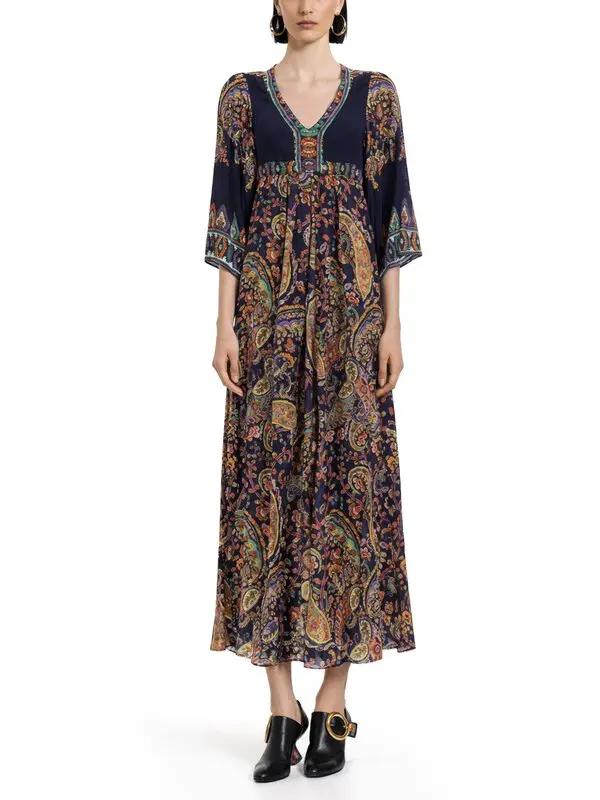 Etro Paisley Print Maxi Dress