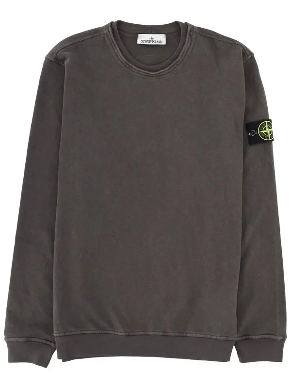 Stone Island Felpa With Logo Patch - Grey