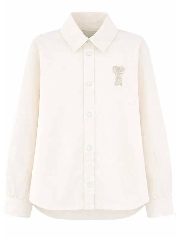 AMI Paris Logo Overshirt - Ivory