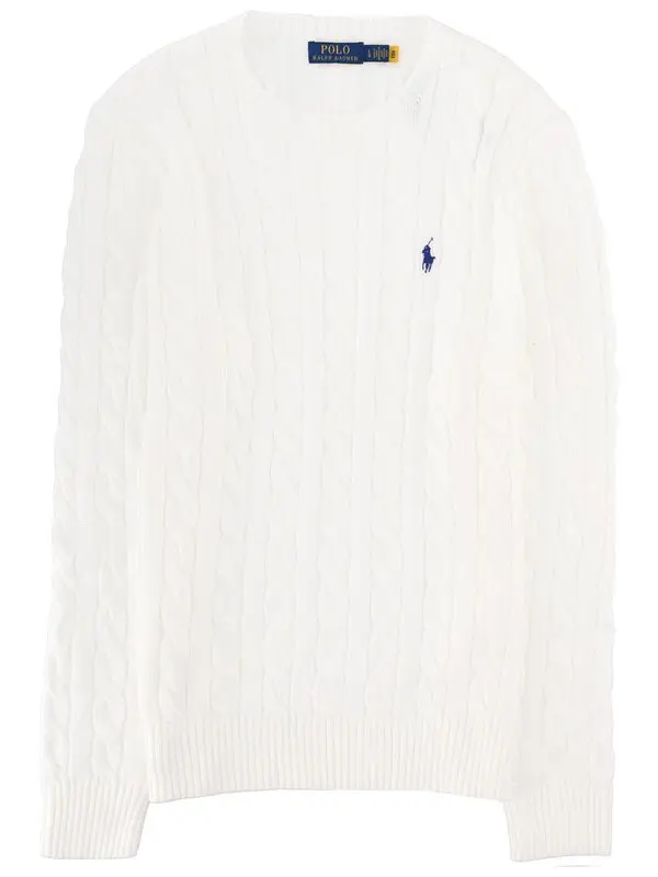 Polo Ralph Lauren Cable-knit Sweater With Logo - White