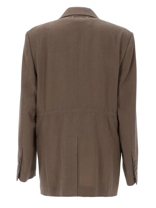 GOLDEN GOOSE Wool Double-breasted Blazer - Dove
