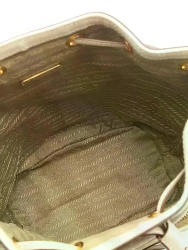Prada 2010s Logo-detail Bucket Bag - Neutrals