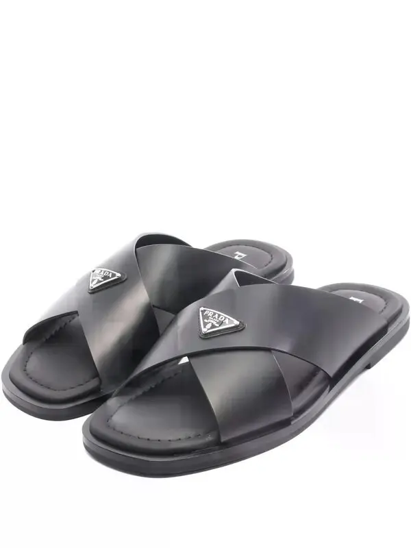 Prada Criss-cross-strap Leather Sandals