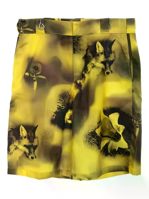 Prada 2010s Graphic-print Bermuda Shorts - Yellow