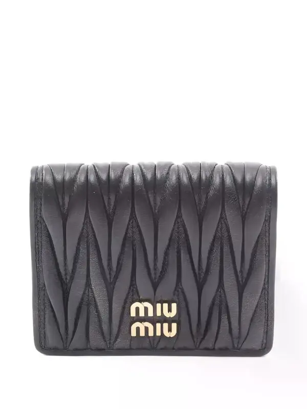 Miu Miu 2020s Matelasse Leather Bi-fold Wallet - Black