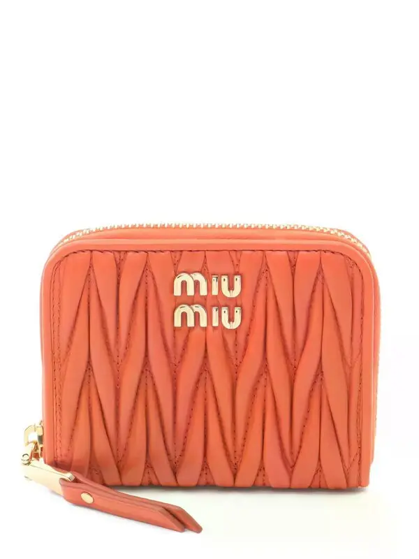 Miu Miu Matelasse Leather Coin Purse - Orange