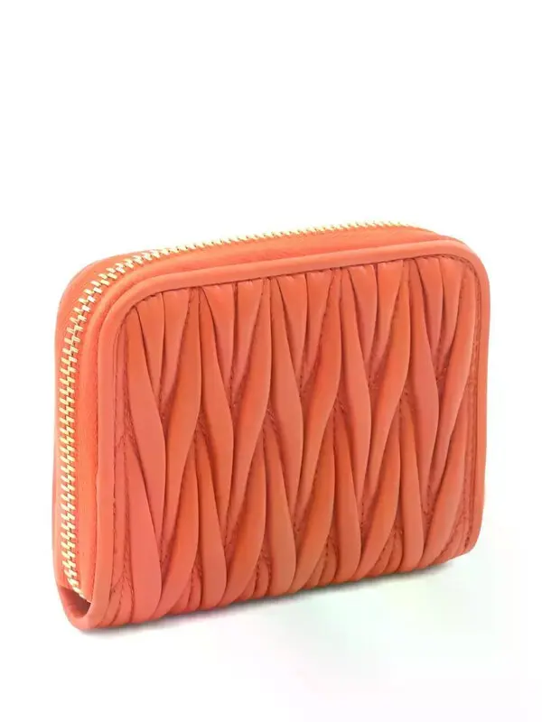 Miu Miu Matelasse Leather Coin Purse - Orange