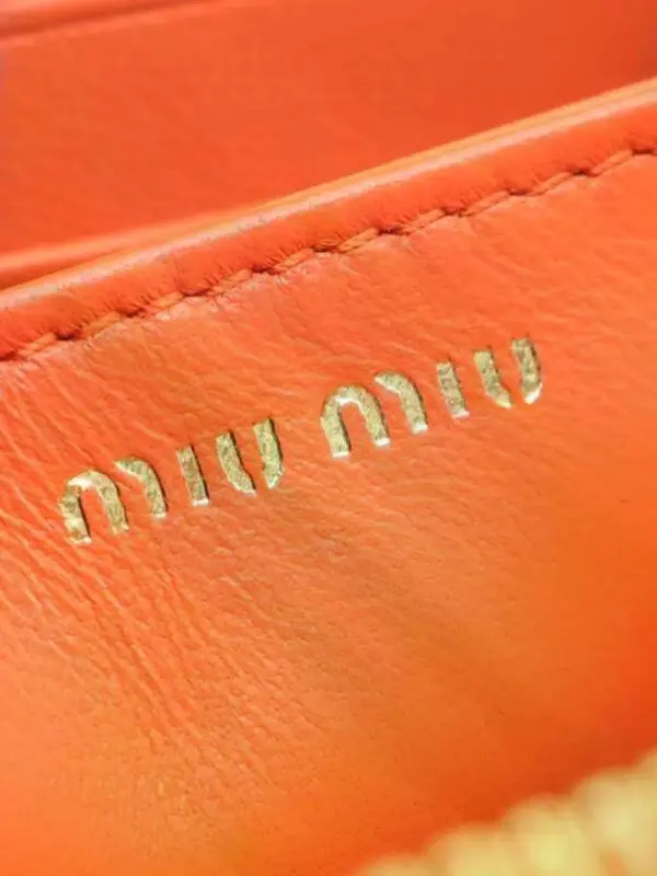 Miu Miu Matelasse Leather Coin Purse - Orange
