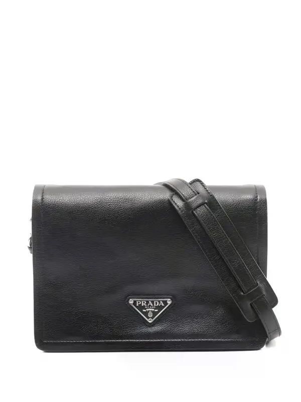 Prada 2010s Glace Leather Shoulder Bag