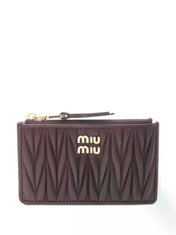 Miu Miu Matelassé Leather Wallet - Red