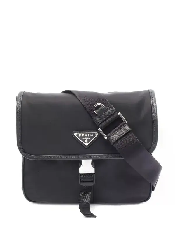 Prada Triangle-logo Crossbody Bag - Black