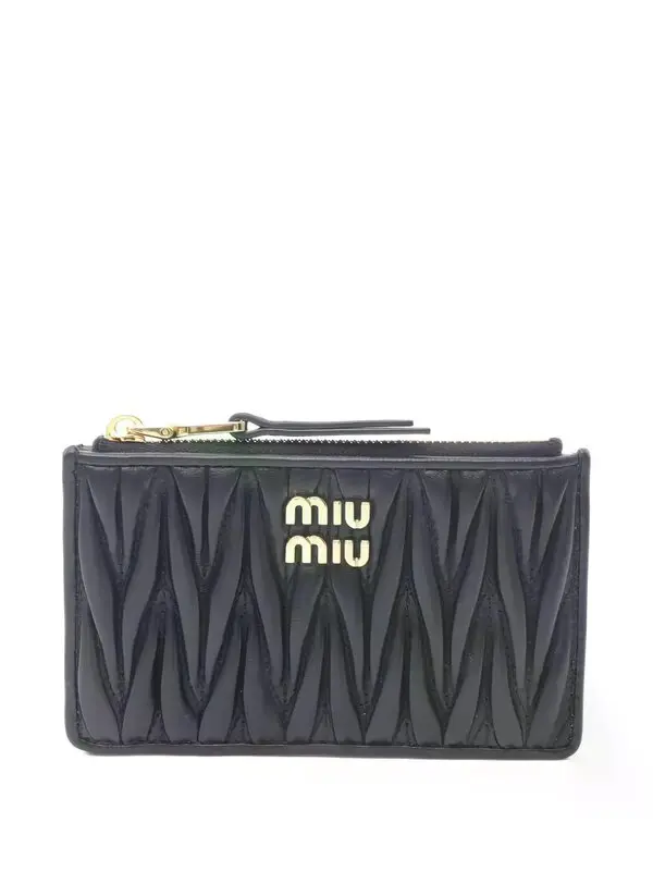 Miu Miu 2020s Matelassé Card Holder - Black
