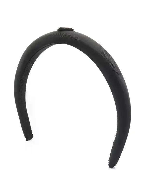 Prada 10s Logo-plate Headband - Black