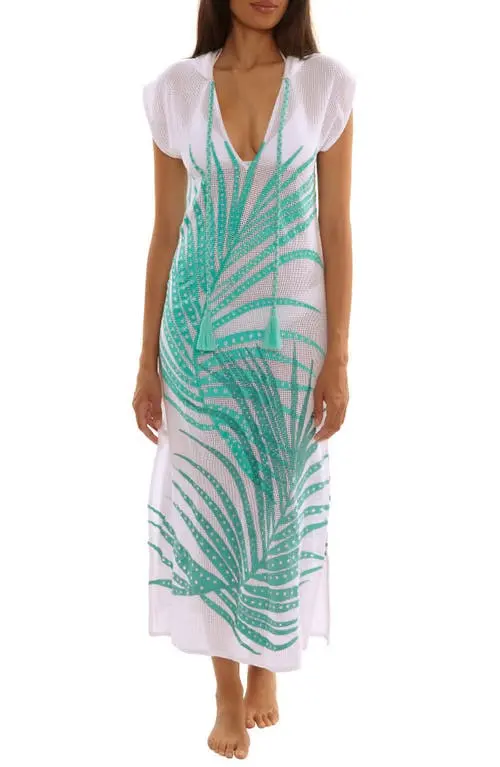 Trina Turk Sheer Tropics Cover-up Dress - Aqua
