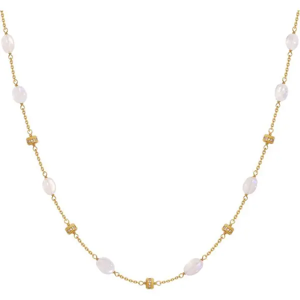KARMA AND LUCK Moonlit Radiance Moonstone Necklace - Gold/white