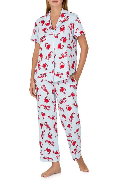 Kate Spade New York Print Crop Pajamas - Blue/lobster