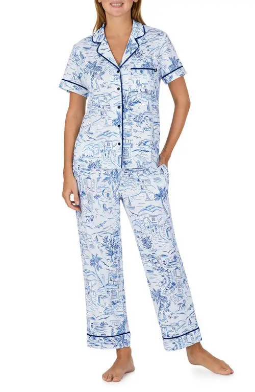 Kate Spade New York Print Crop Pajamas - Blue/print